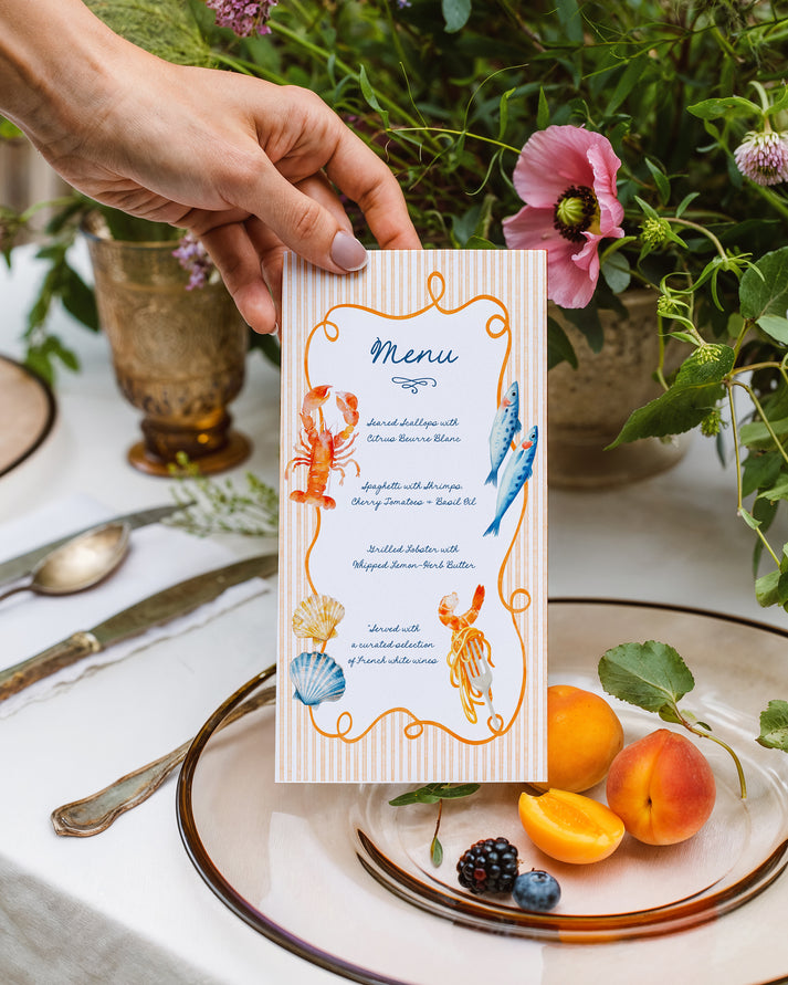 Amalfi Whimsical Seafood Menu | Editable Canva Template – Life et Voilà